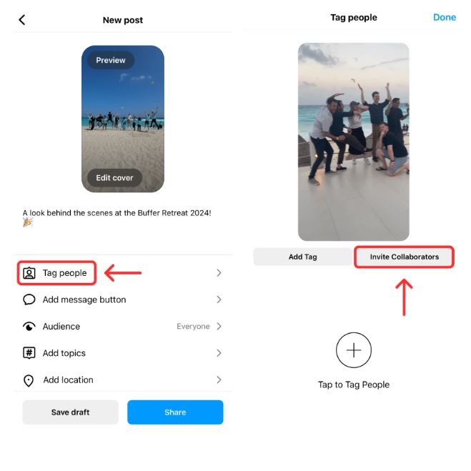 วิธีทำ collab post